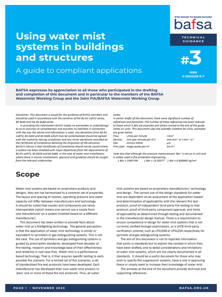 Using Water Mist Systems in Buildings and Structures | PDF | Fire ...