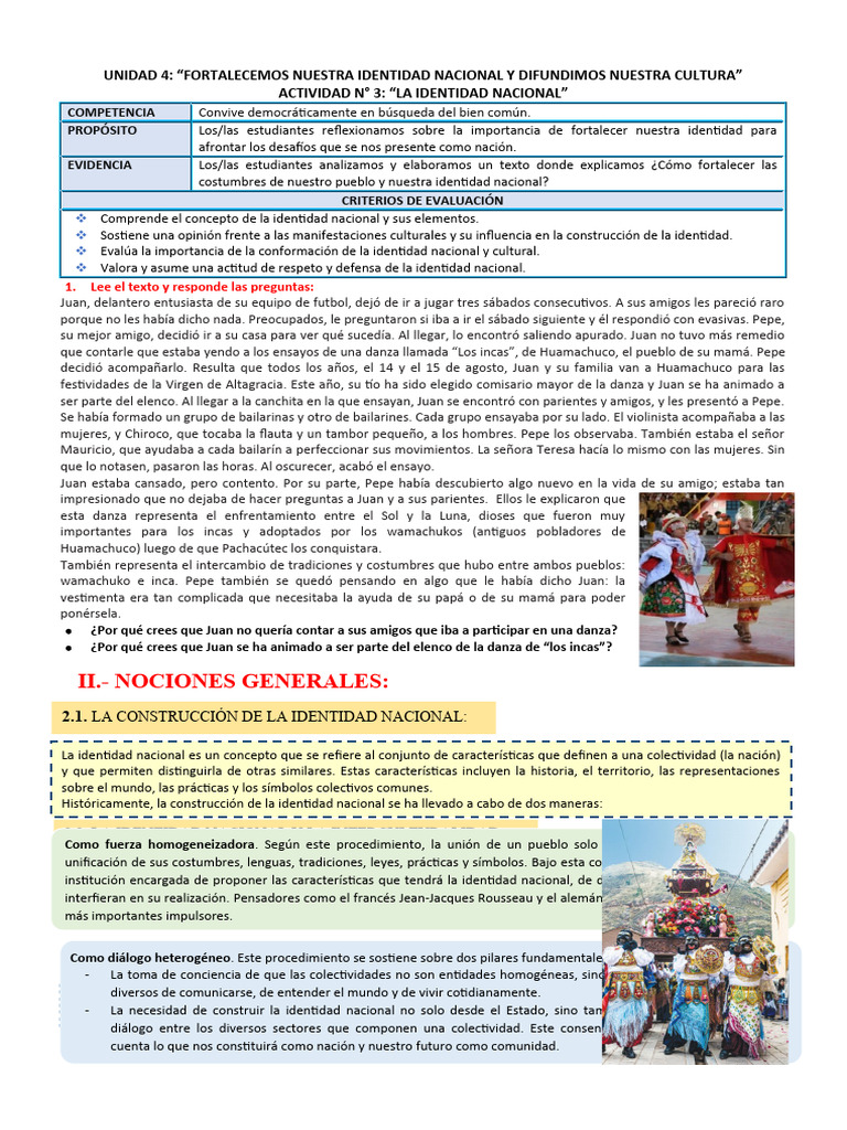 4° DPCC - Actv.03-Unid.4 2024 - Est. | PDF | Nación | Imperio Inca