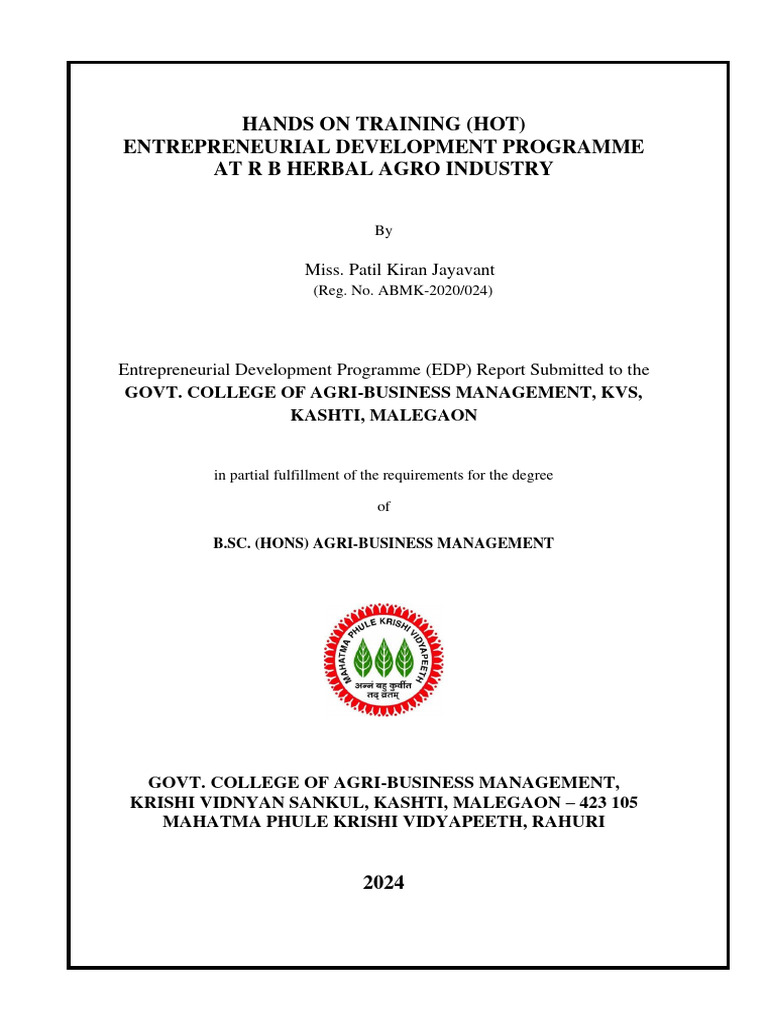 FP KP EDP Final Print | PDF | Business