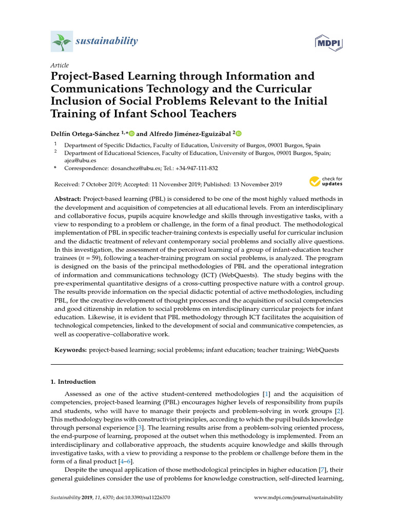Project-Based Learning Through | PDF | Project Based Learning | Methodology