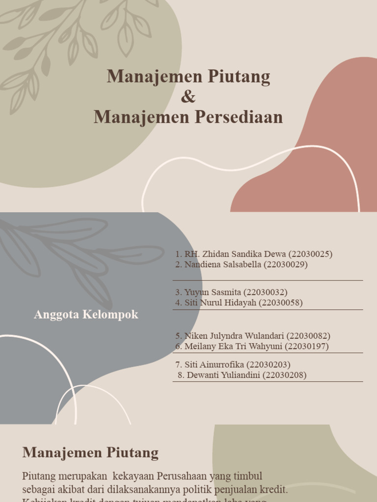 Manajemen Piutang Dan Manajemen Persediaan-1 | PDF | Bisnis