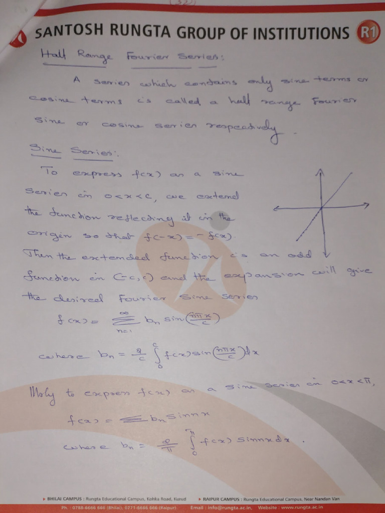 Half Range Fourier Series | PDF