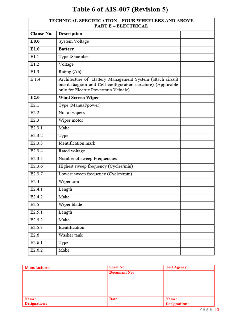 Table 6 | PDF | Headlamp | Steering