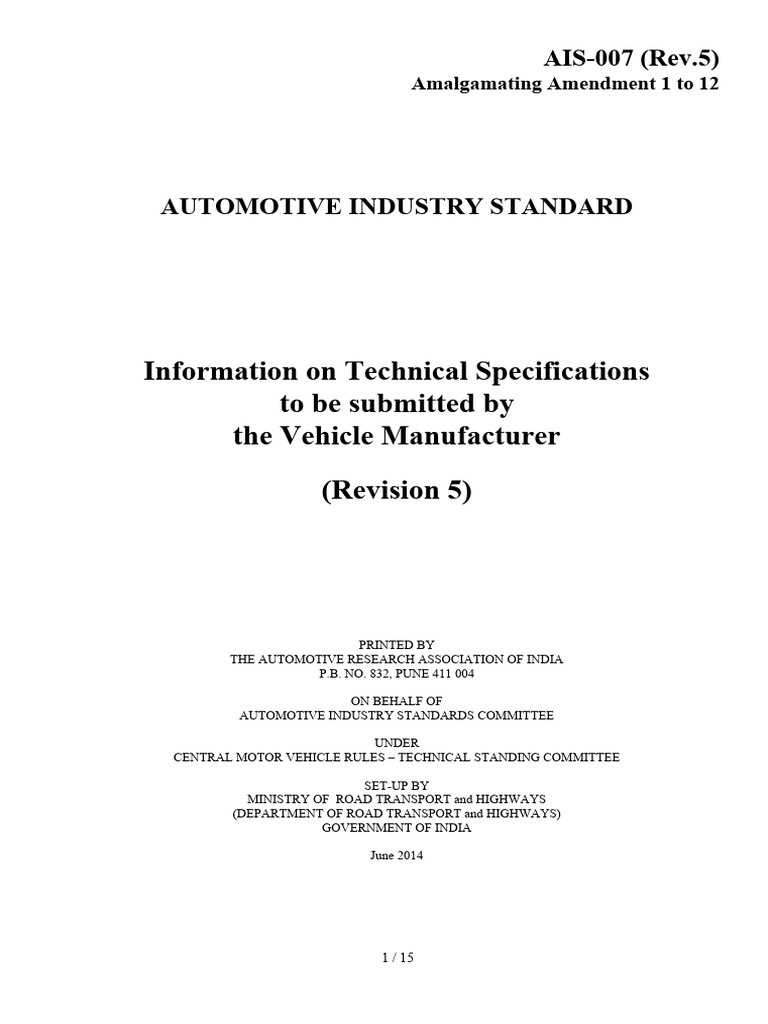Amalgamated - Final AIS - 007 | PDF | Specification (Technical Standard ...