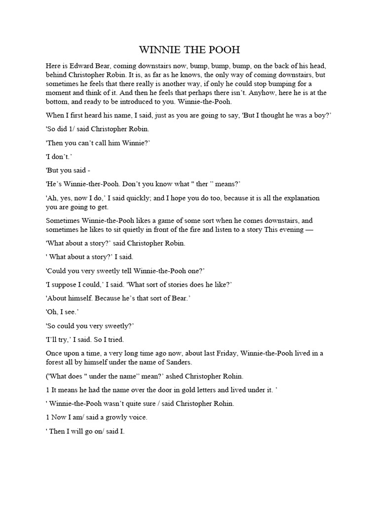 Winnie The Pooh | PDF | Winnie The Pooh