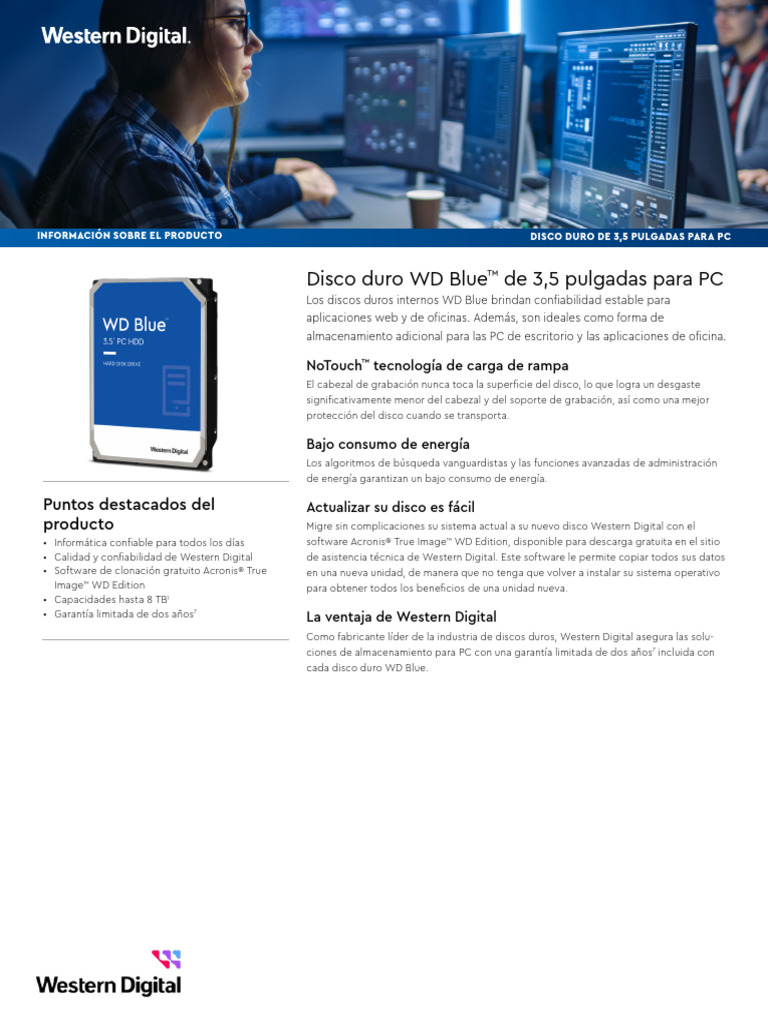 Product Brief Western Digital WD Blue PC HDD | PDF | Disco duro | Tecnología digital