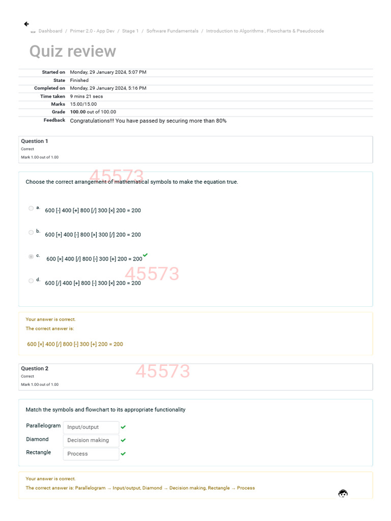 Fundamental Quizzes Pdf Control Flow Applied Mathematics