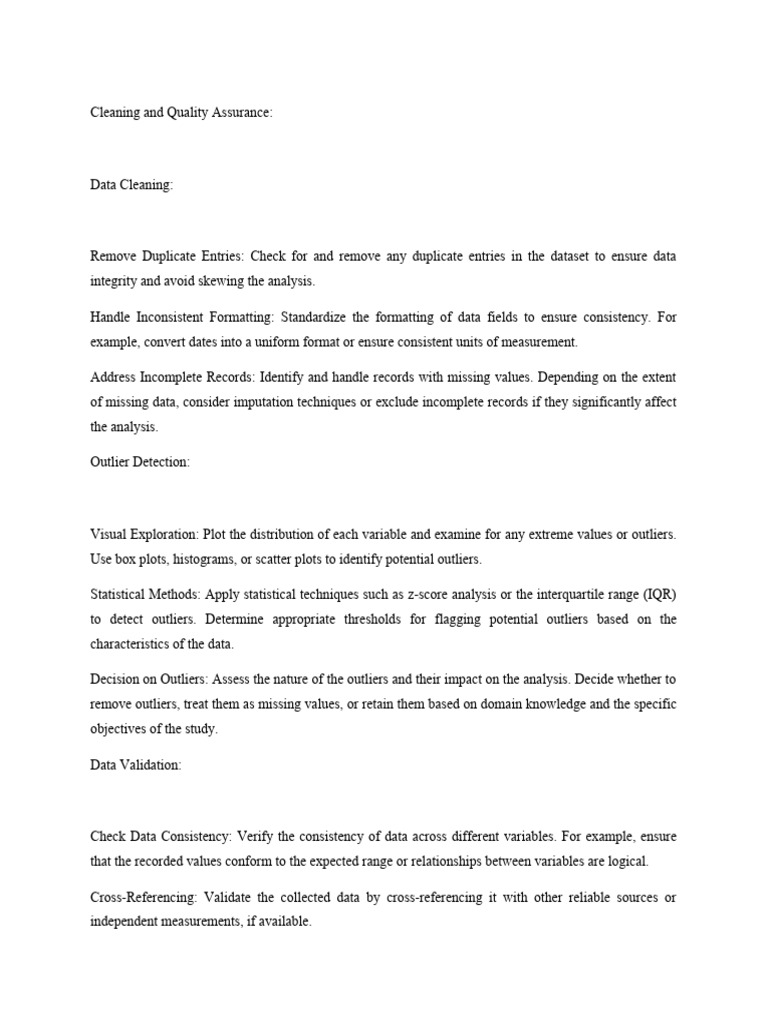 Cleaning and Quality Assurance | PDF | Outlier | Data Analysis