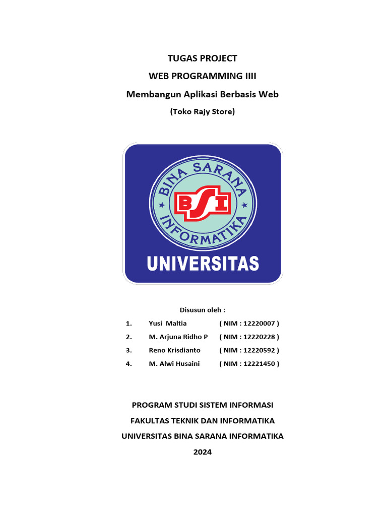 Tugas Project Web Programming 3 (Toko Rajy Store) | PDF