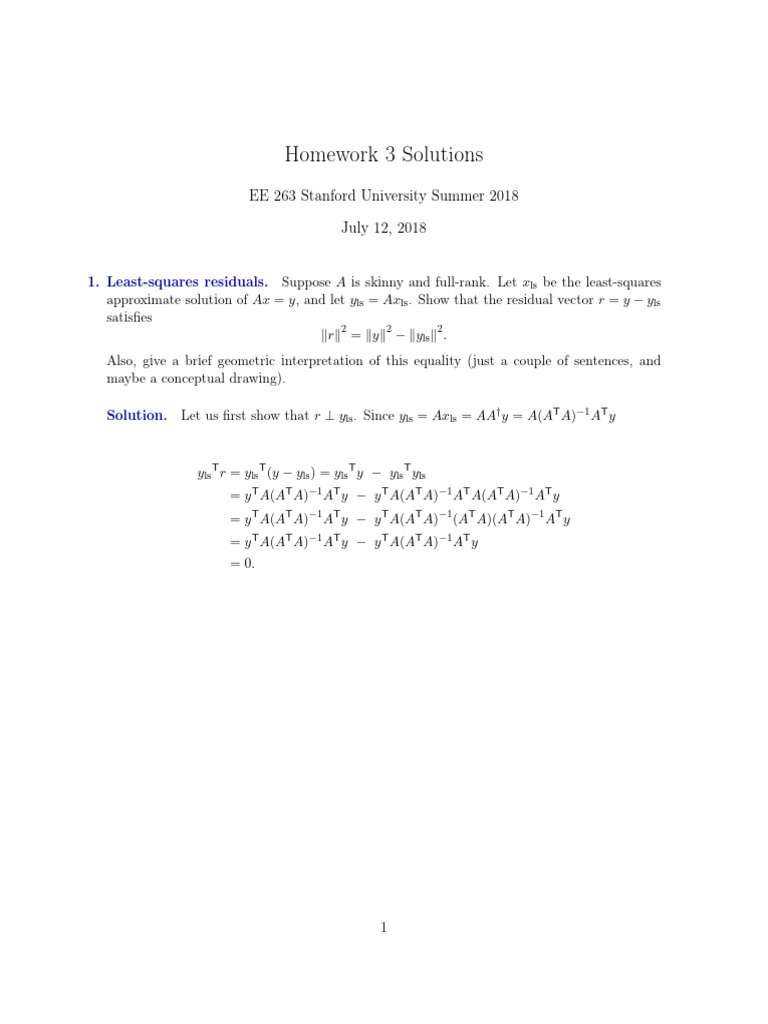 Dokumen - Tips - Homework 3 Solution Ee263 Introduction To Linear Ee263 Homework 3 Solution ...