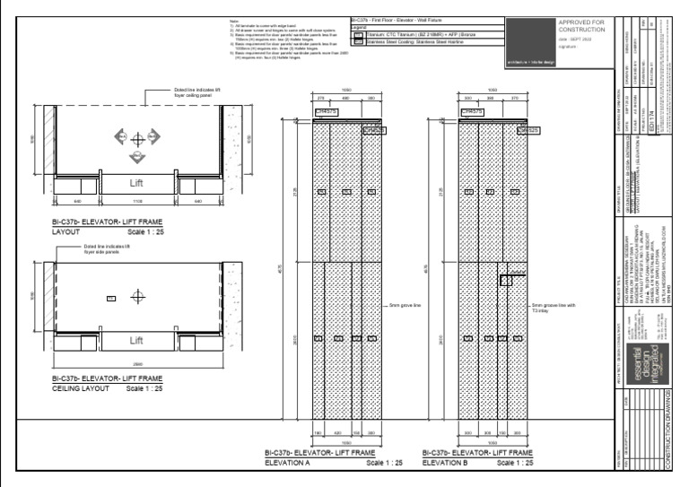 House 15 FFE - Lift Drawings 4 | PDF | Door | Building Technology