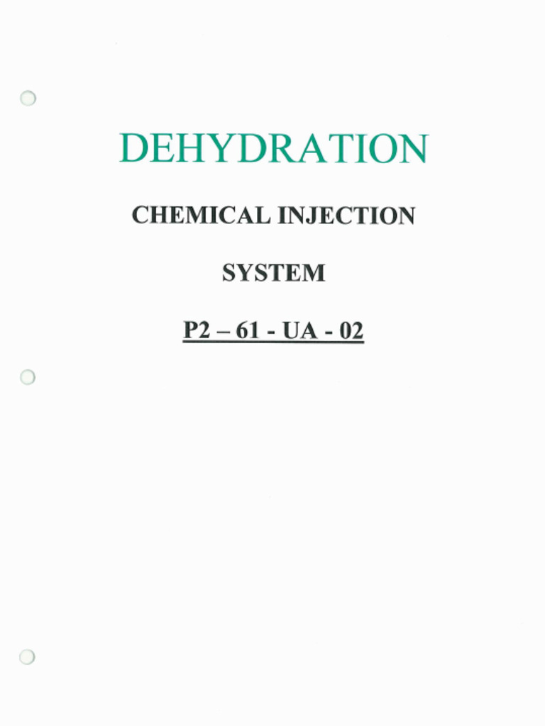Dehydration, Chemical Injection System, P2-61-Ua-02 | PDF
