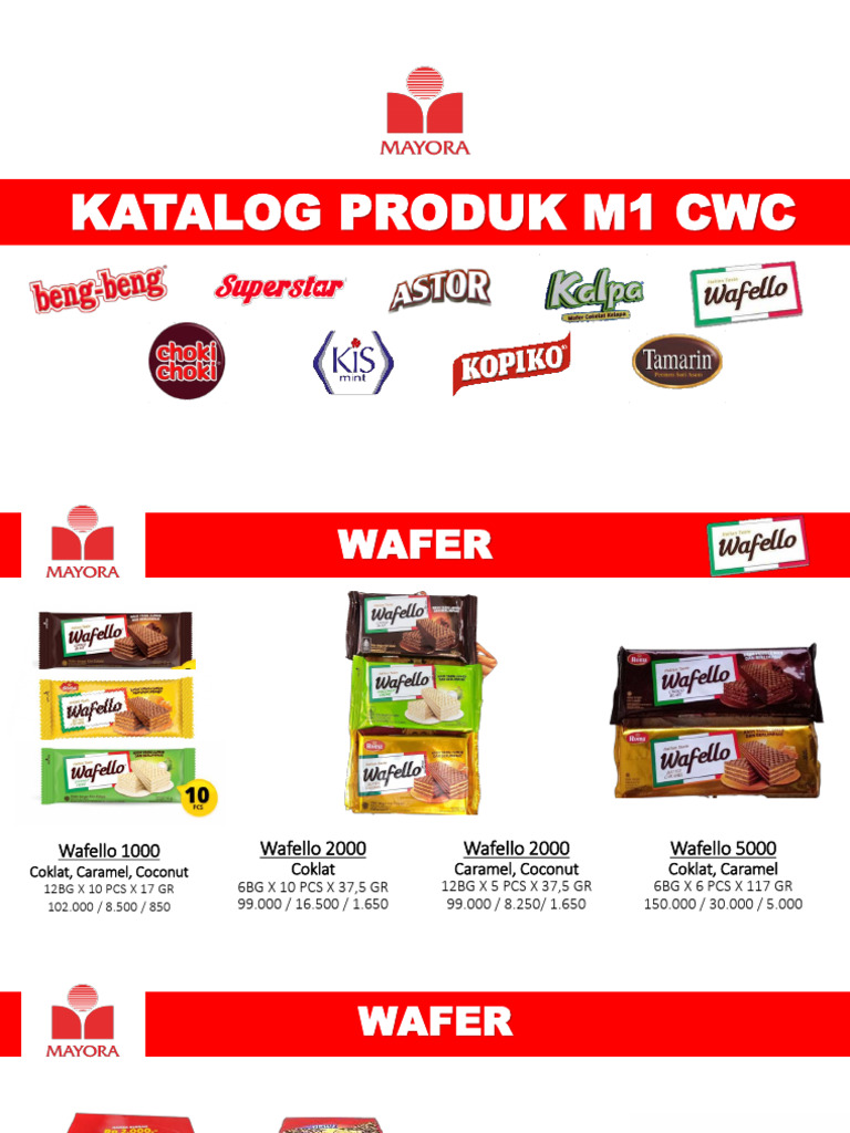 Katalog Produk Mayora M1 CWC | PDF | Confectionery | Snack Food