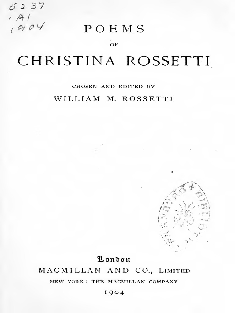 Christina Rossetti - Poems | PDF