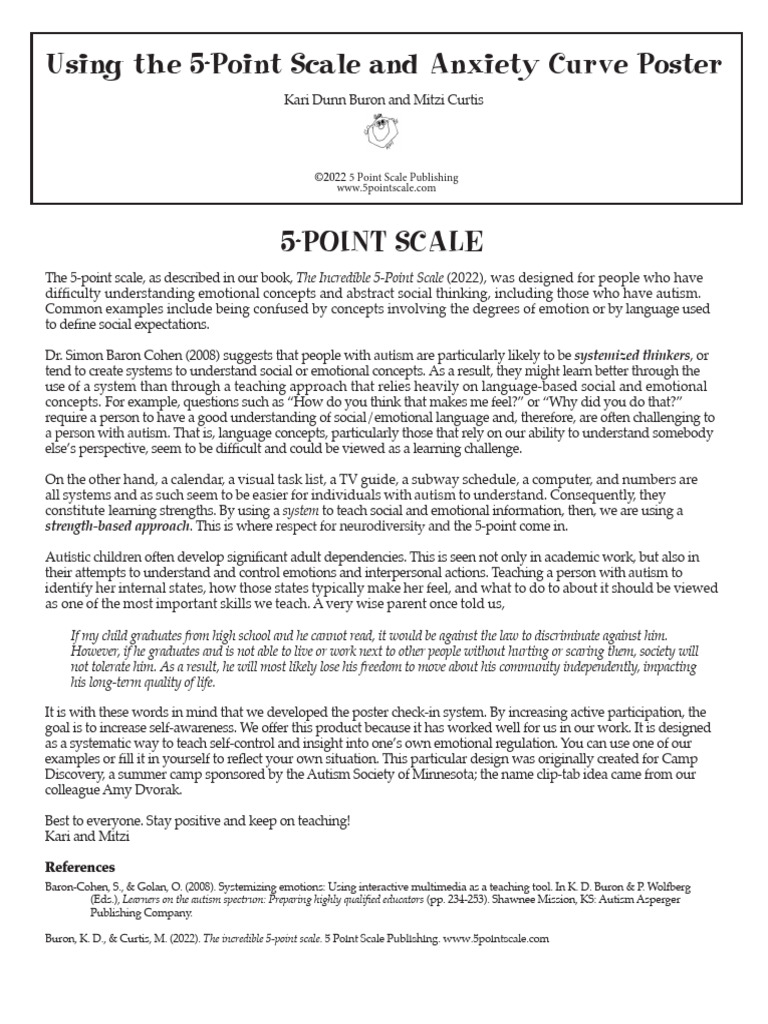 5 Point Scale Posterguide - 9.25 | PDF | Autism Spectrum | Anxiety