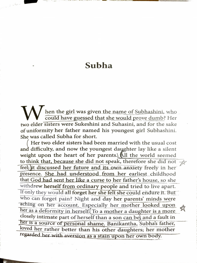 Subha by Tagore | PDF