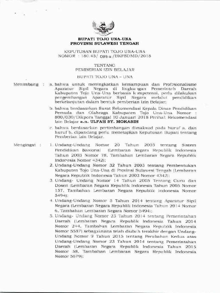 SK Izin Belajar | PDF