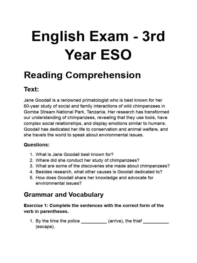 English Exam 3 | PDF | Language Arts & Discipline | Science & Mathematics