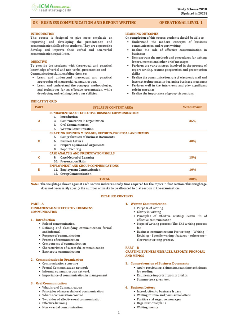 O3 BCRW | PDF | Communication | Analysis