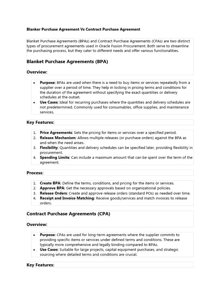 BPA vs CPA in Oracle Procurement | PDF | Procurement | Certified Public ...