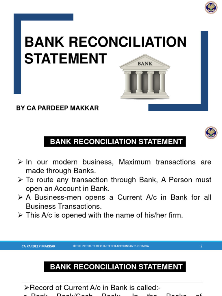 Bank Reconcilation Statement | PDF | Bookkeeping | Cheque