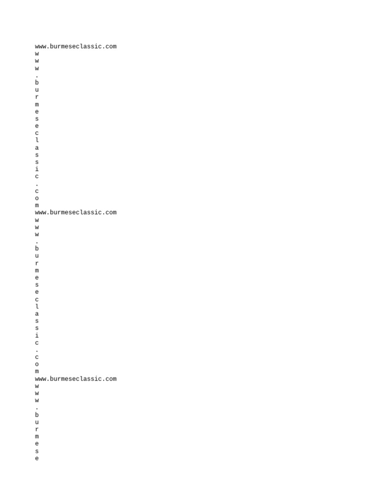 Burmese Classic Website Overview | PDF