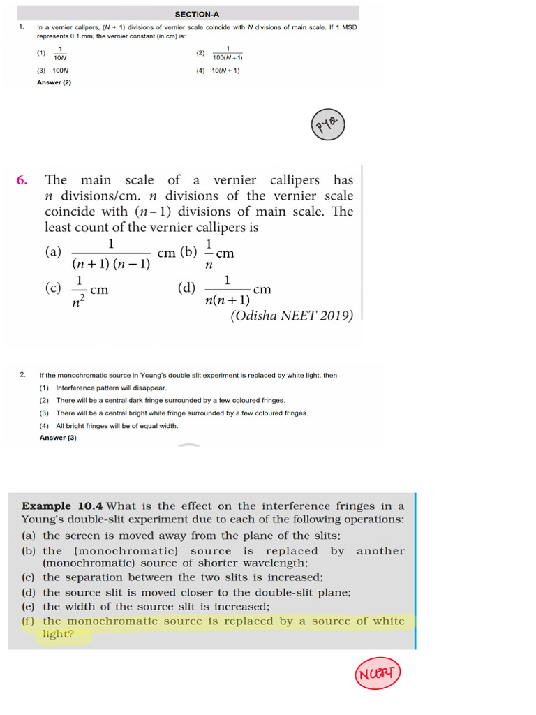 All NCERT QUESTION of PHYSICS ? NEET 2024 | PDF
