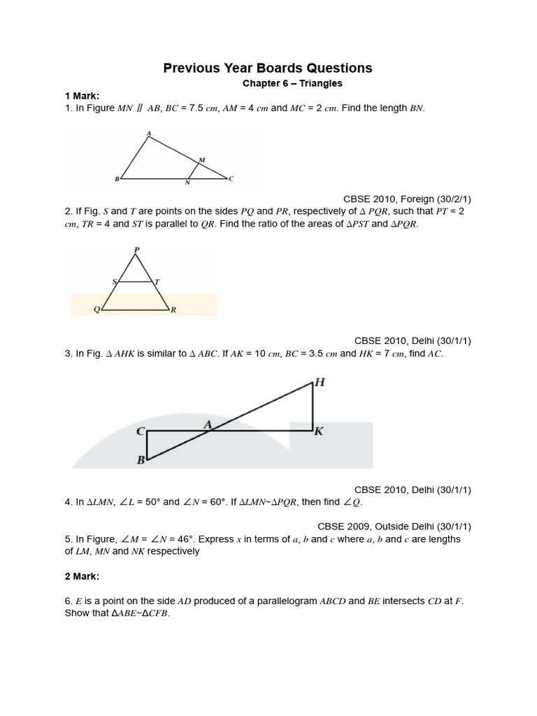 Triangles Revision | PDF