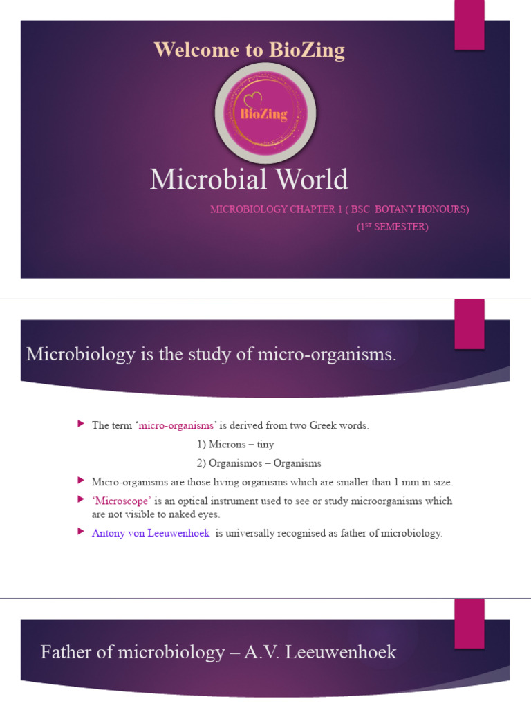 Chapter 1 Microbial World | PDF | Microorganism | Microbiology