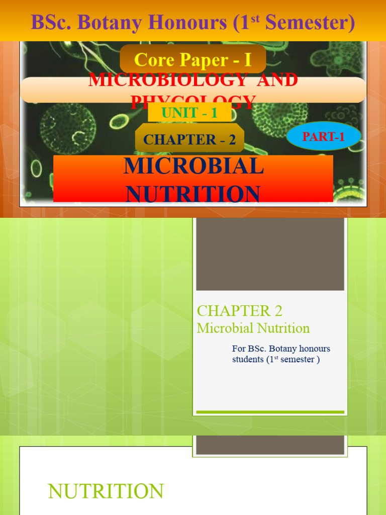 CHAPTER 2 Microbial Nutrition P1 | PDF | Nutrients | Cofactor (Biochemistry)
