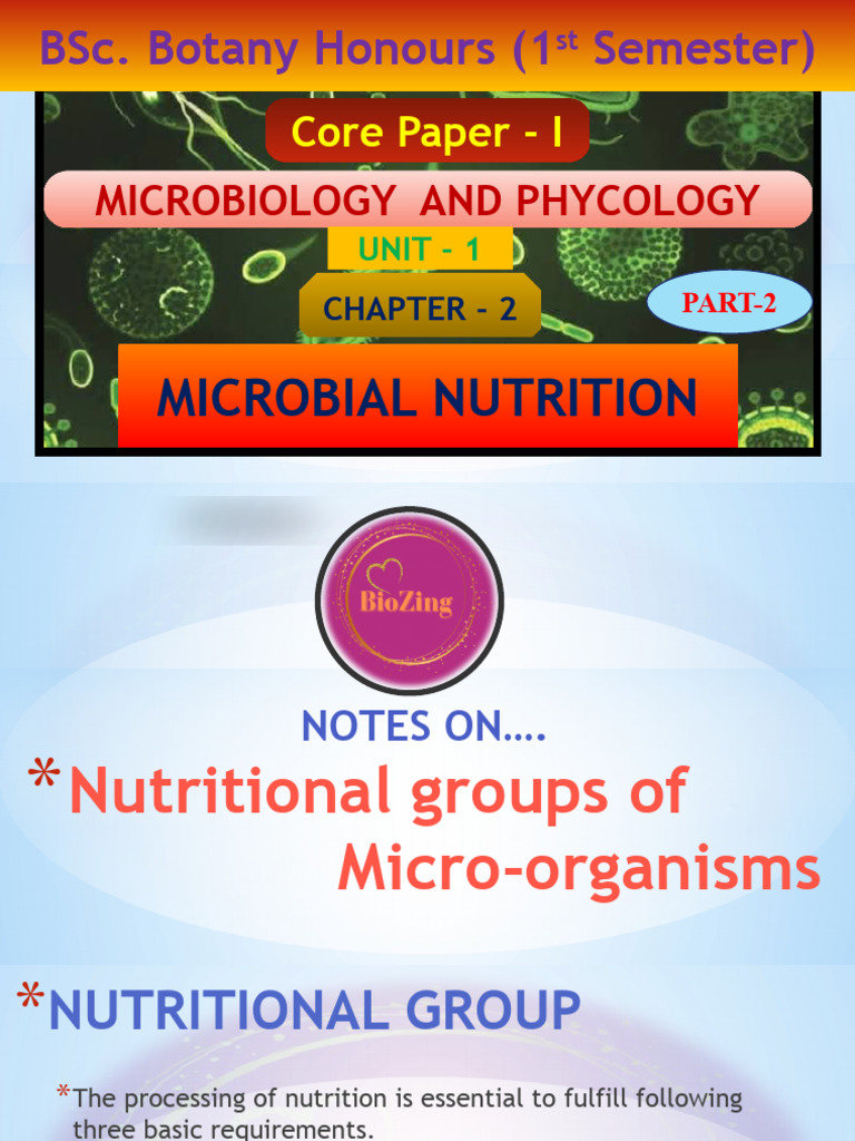 CHAPTER 2 Microbial Nutrition P2 | PDF | Nutrition | Diet & Nutrition