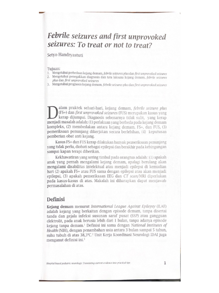 Kejang Demam Neurologi Idai Pdf