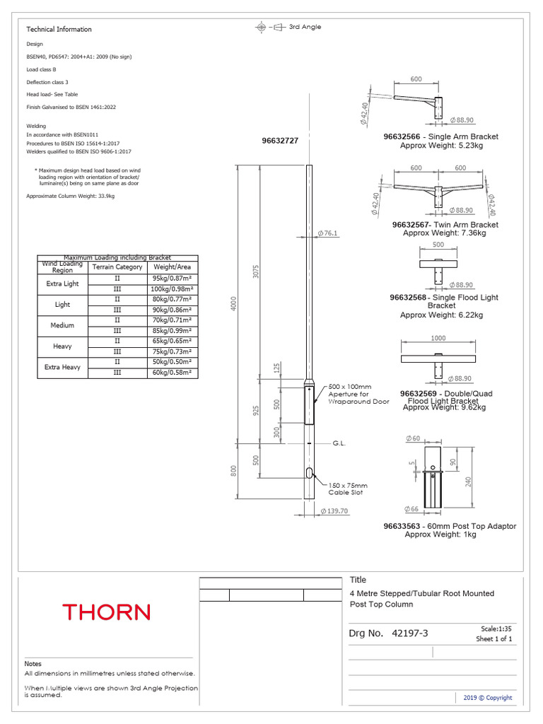 4m 76mm Lighting Column | PDF