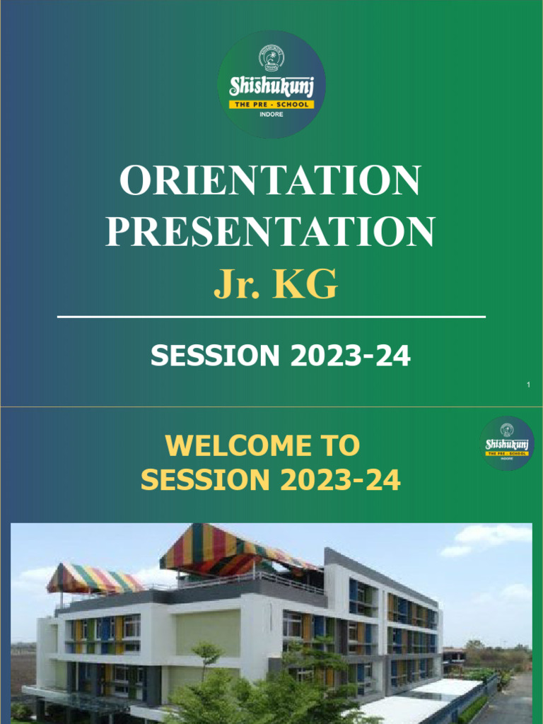 Orientation Presentation For JR - KG 2023 - 24 Final | PDF | Lunch | Sock