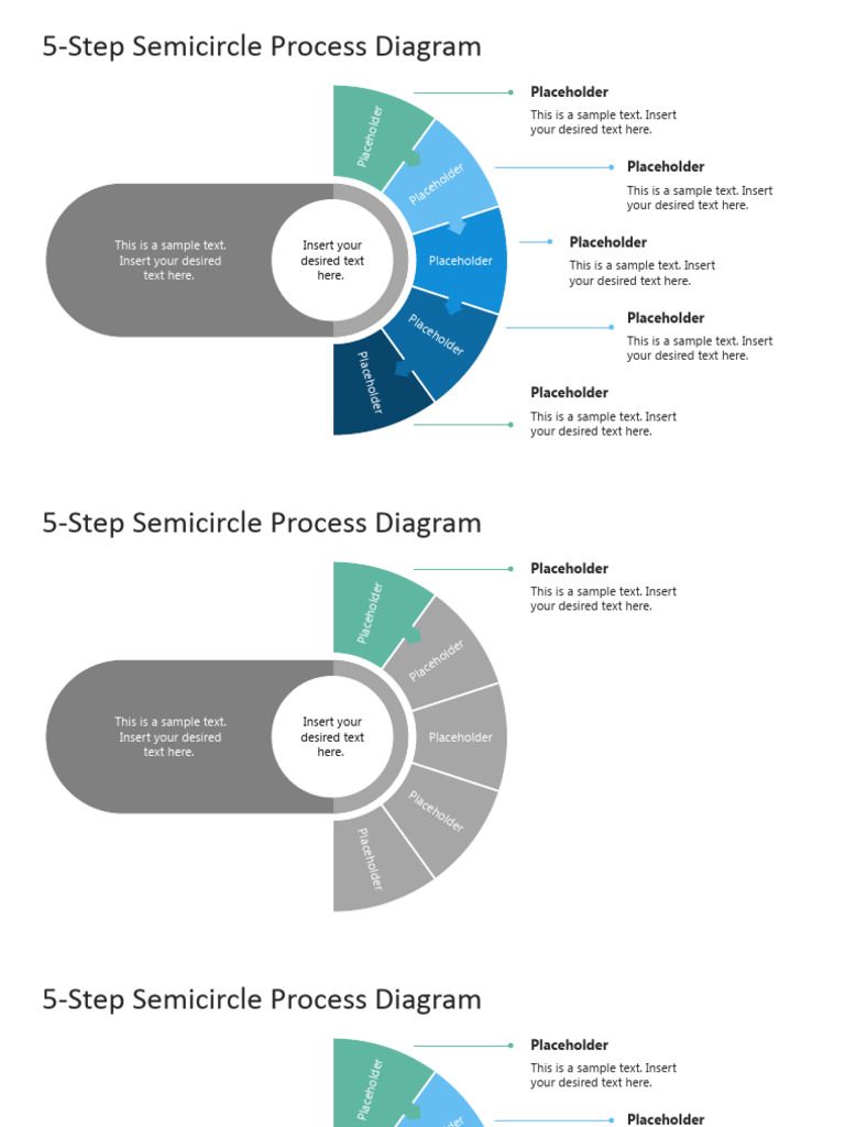 01 5 Step Semicircle Process Diagram Template For Powerpoint 16x9 1 | PDF