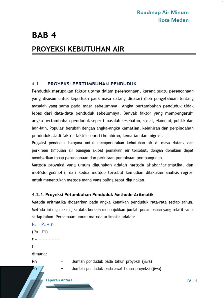 Bab 4 Proyeksi Kebutuhan Air rev | PDF