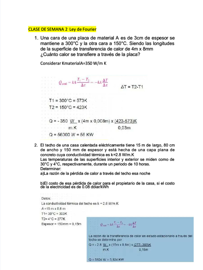 PDF Transferencia de Calor Ejercicios Compress | PDF