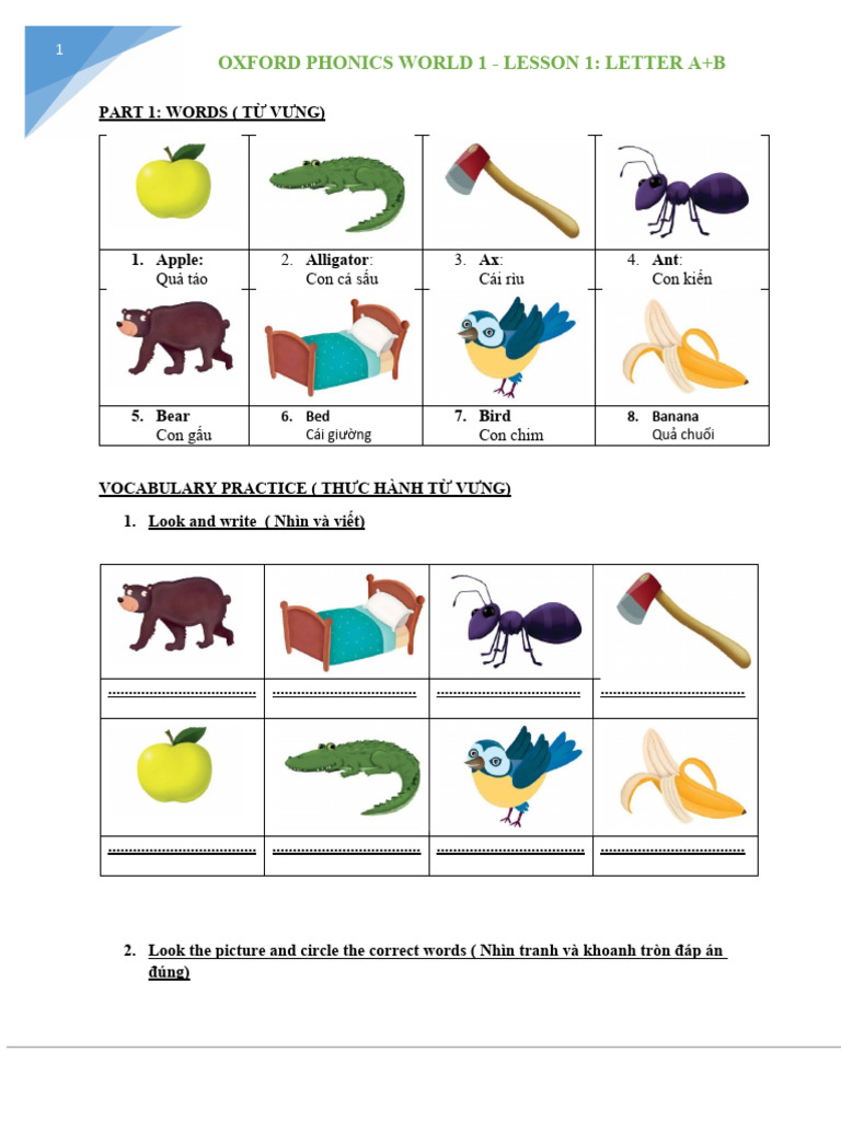 OXFORD PHONICS WORLD - Unit 1.1 | PDF