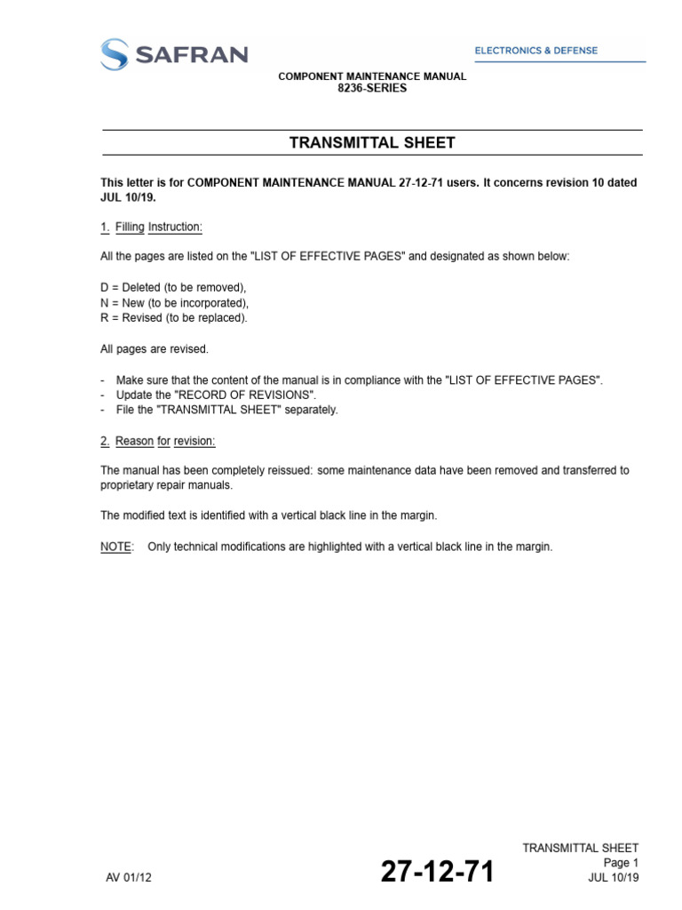 8236-3 CMM 27-12-71 Rev 10 | PDF | Computing