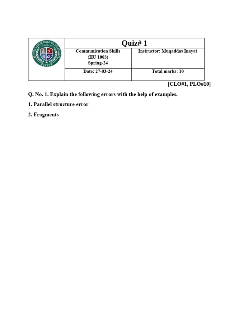 Quiz N Ass Befor Mid Pdf Subject Grammar Sentence Linguistics