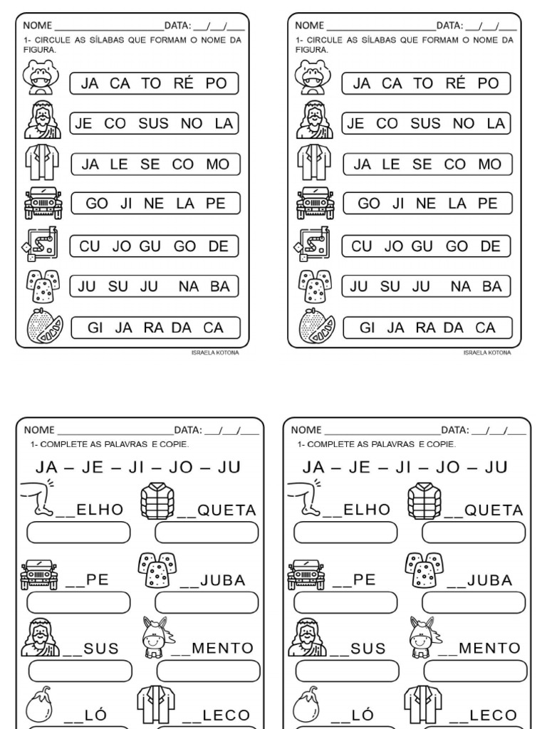 Circule As Silabas Ja Je Ji Jo Ju | PDF