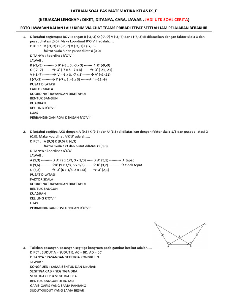 Latihan Soal Pas | PDF
