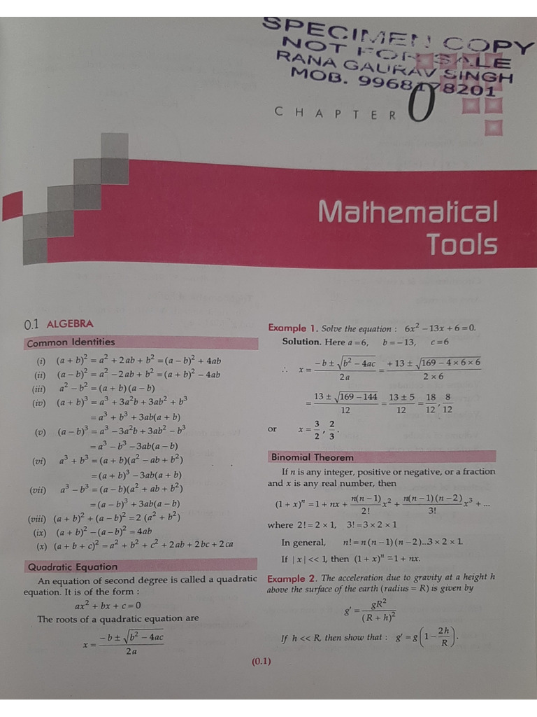 Math Tools SL 11 | PDF
