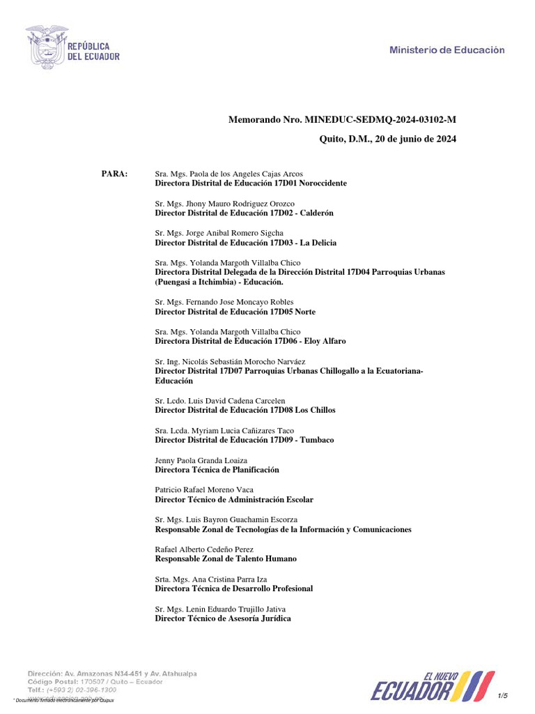 Mineduc-Sedmq-2024-03102-M - Cronograma 2025 | PDF