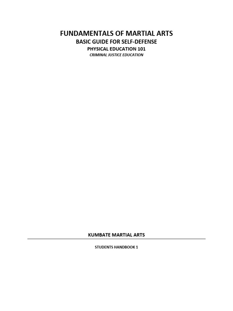 Fundamentals of Martial Arts Handbook | PDF