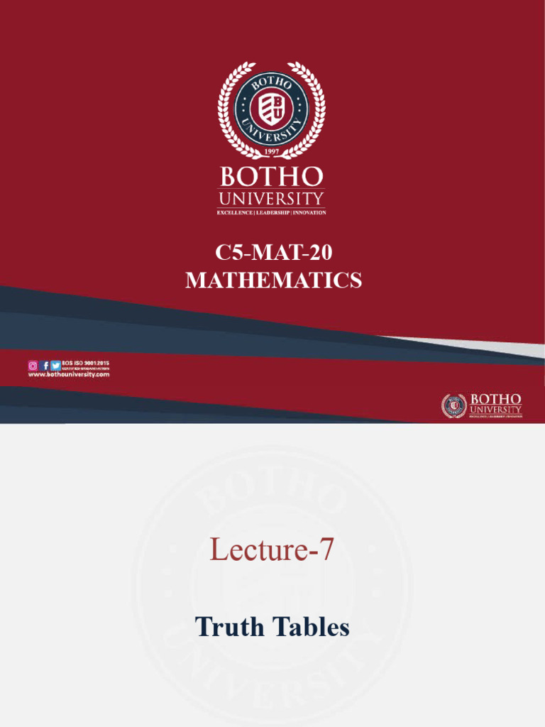 Truth Tables: Logic Concepts Explained | PDF | Contradiction | Logic