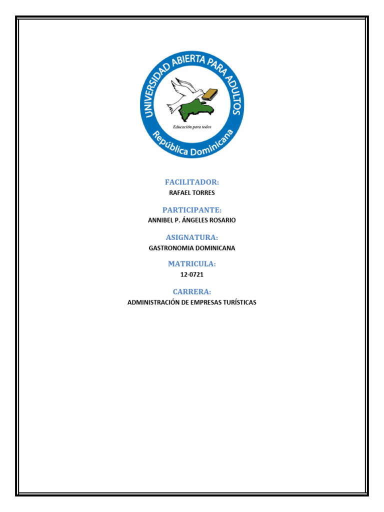 Tarea 4 de Gastronomia Dominicana | PDF | Salsa | Decapado