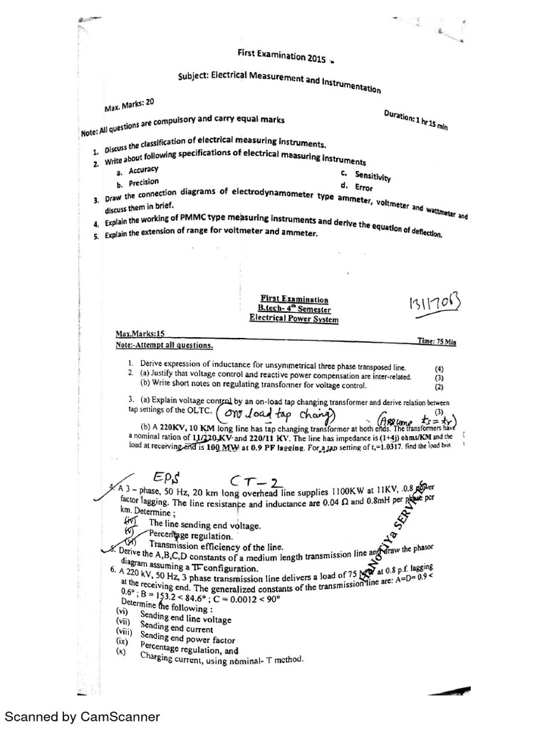 2015 5th Sem Electrical | PDF