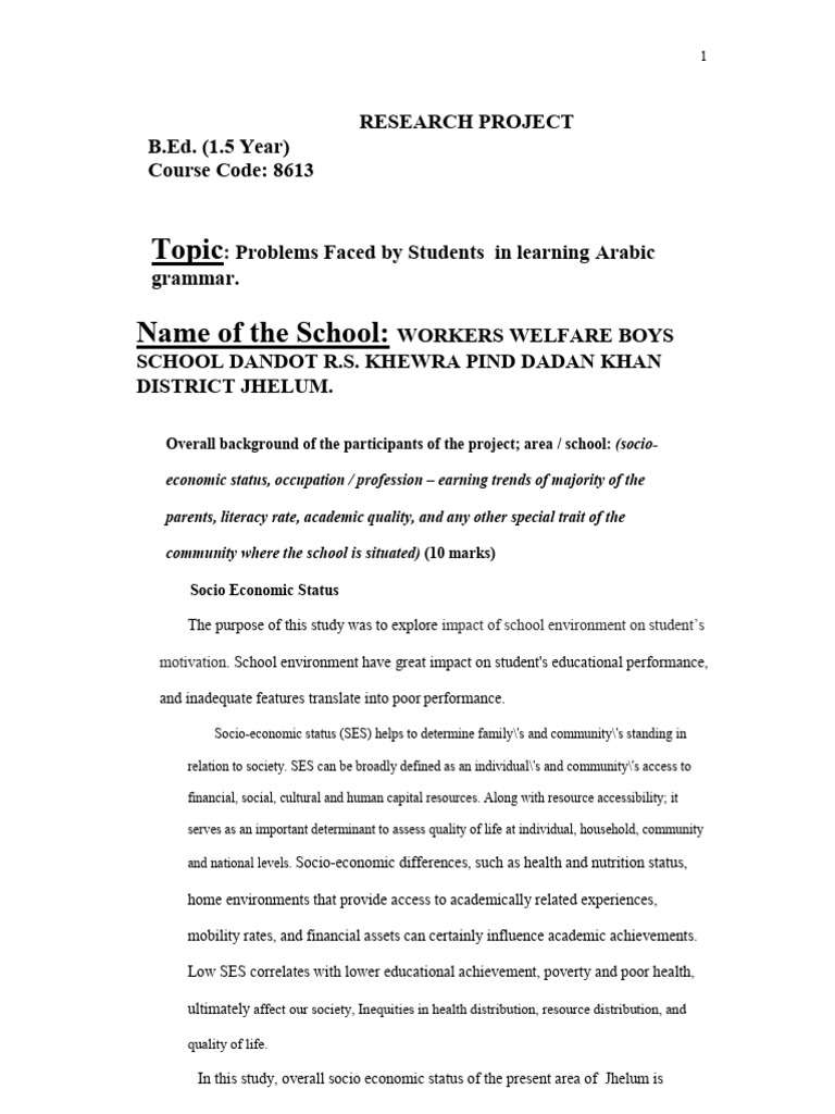 Challenges in Learning Arabic Grammar | PDF | Socioeconomic Status ...