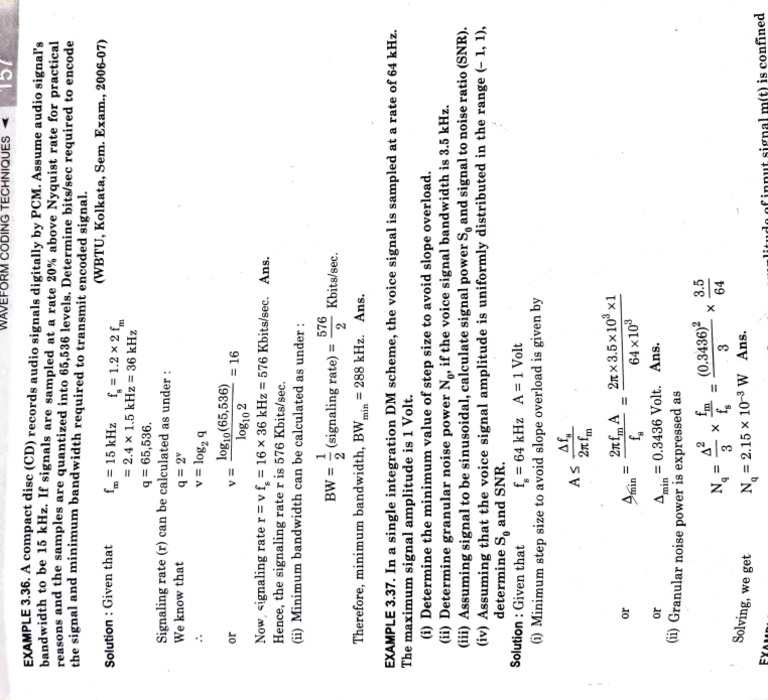 3 4 PCM Numericals and Line Codes 2 | PDF | Signal To Noise Ratio ...